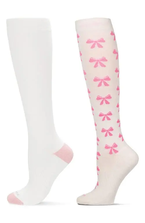 MEMOI 2-pack Assorted Knee-high Compression Socks - Ivory