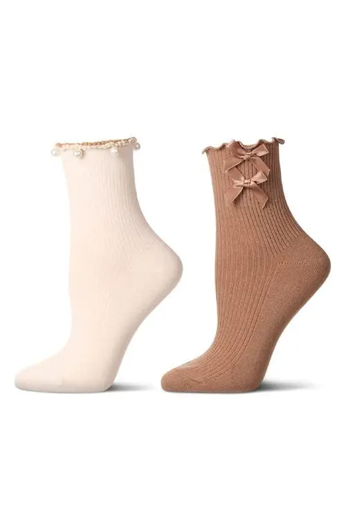 MEMOI 2-pack Assorted Fashion Ankle Socks