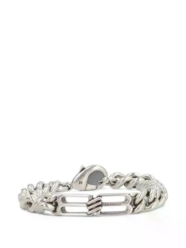 Balenciaga Bb Icon Gourmette Bracelet - Silver