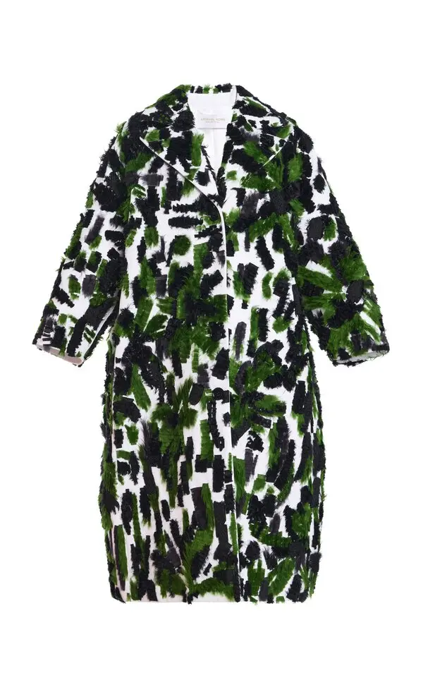 Michael Kors Abstract Embroidered Organza Coat - Multi
