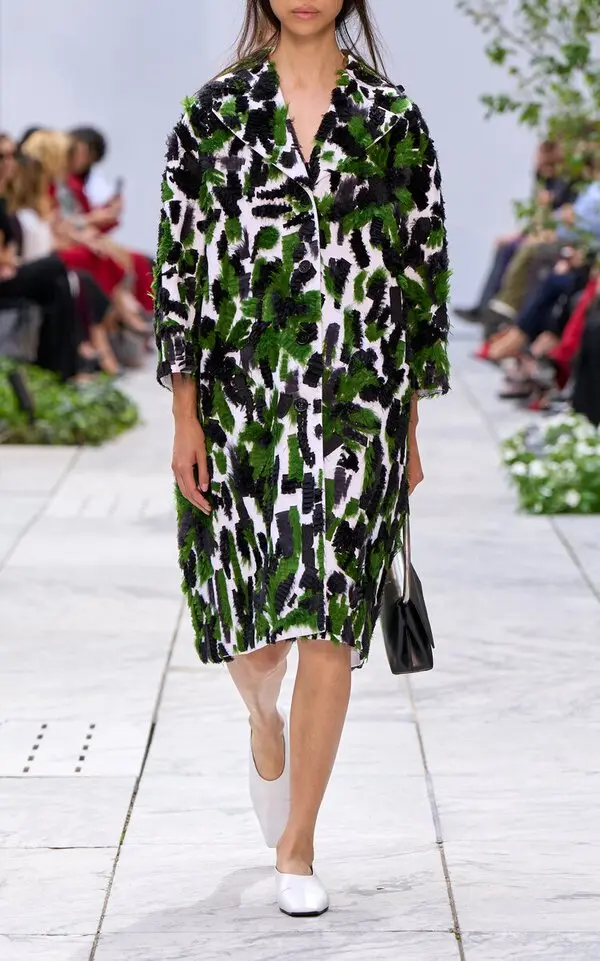 Michael Kors Abstract Embroidered Organza Coat