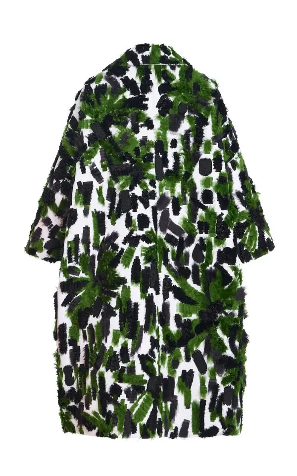 Michael Kors Abstract Embroidered Organza Coat