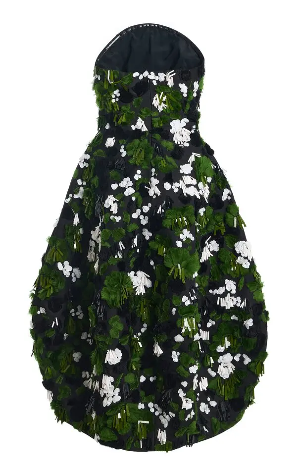Michael Kors Floral Embroidered Wool-silk Midi Dress