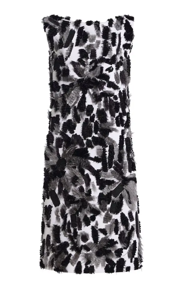 Michael Kors Abstract Embroidered Organza Midi Dress