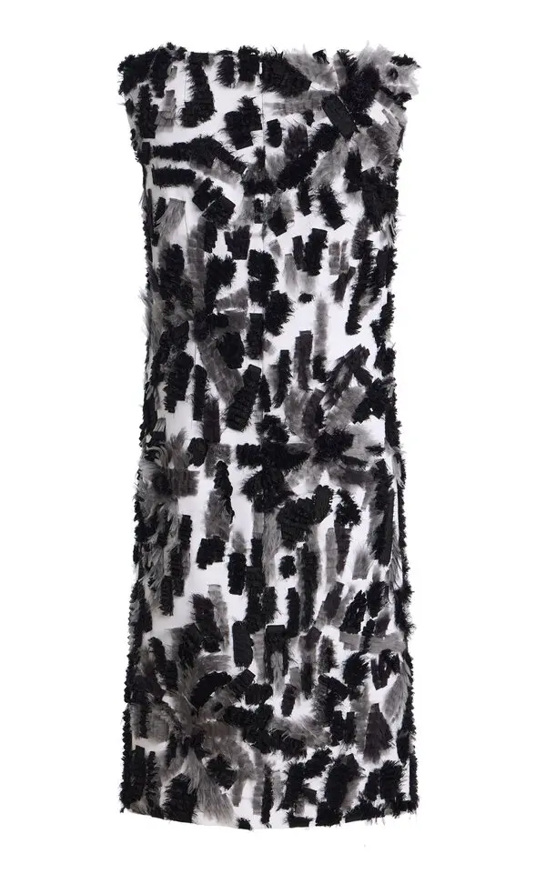 Michael Kors Abstract Embroidered Organza Midi Dress
