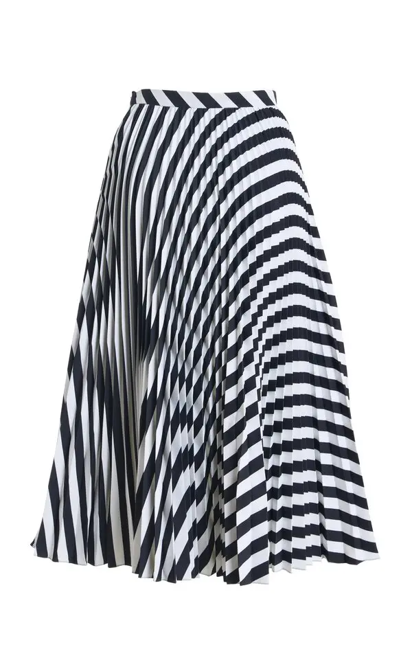 Michael Kors Pleated Poplin Midi Skirt