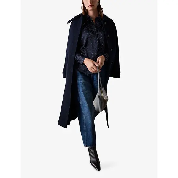 Whistles Embellished-rhinestones Hammered Satin Shirt