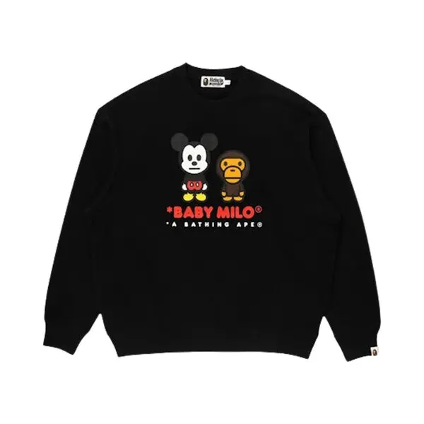 A BATHING APE X Disney Mickey Mouse Milo Relaxed Fit Crewneck