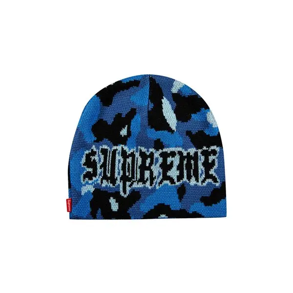 Supreme Paris Camo Beanie Camo - Blue