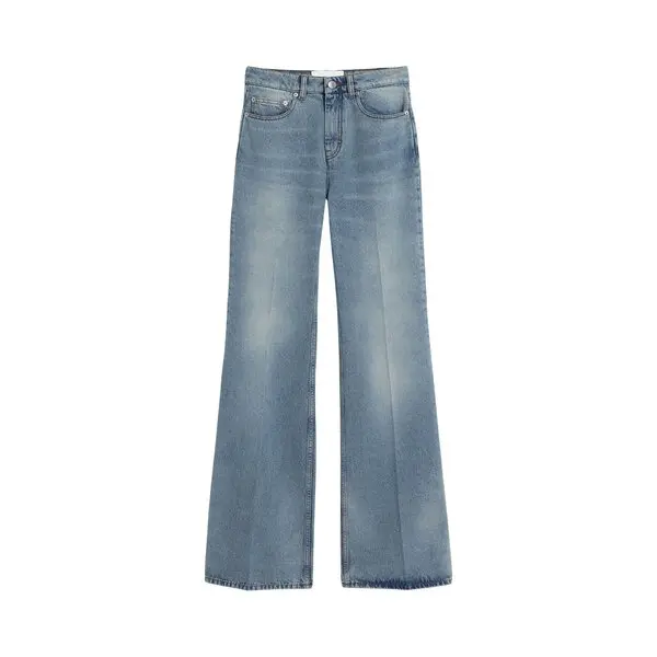 AMI Paris Flare-fit Cotton Jeans 'used - Blue