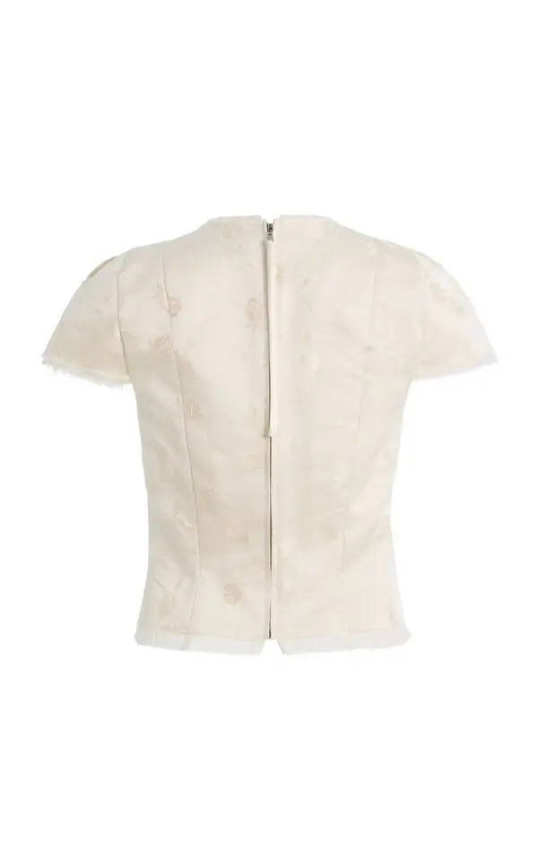 MEL USINE Nacre Falling Rose Jacquard Crop Top