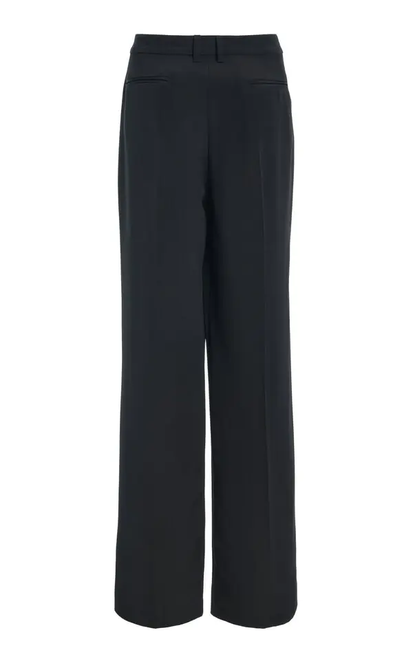 Prabal Gurung Four-ply Silk Crepe Tailored Straight Leg Pants - Black
