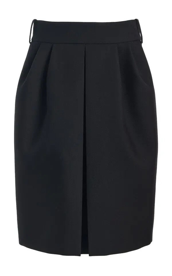 Michael Kors Pleated Wool-blend Knee-length Skirt