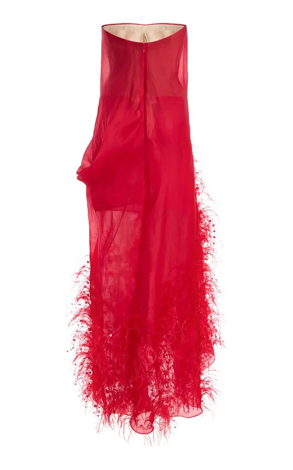 Prabal Gurung Satin-faced Silk Organza Hand-draped Knotted Sari Dress