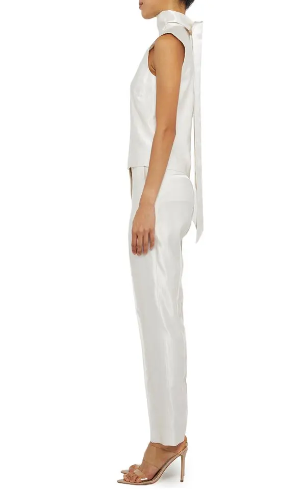 Prabal Gurung Tailored Shantung Slim Leg Trousers