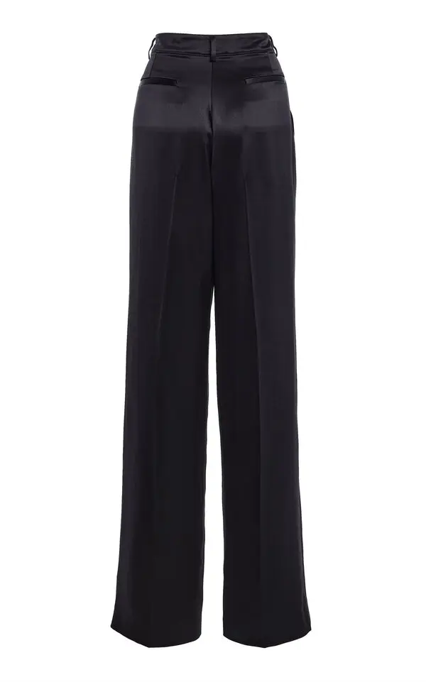 Prabal Gurung Silk Crepe Back Satin Tailored Straight Leg Pants