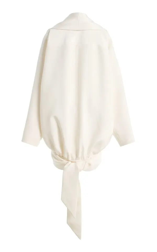Prabal Gurung Four-ply Silk Crepe Hand-draped Knotted Cocoon Jacket - Ivory