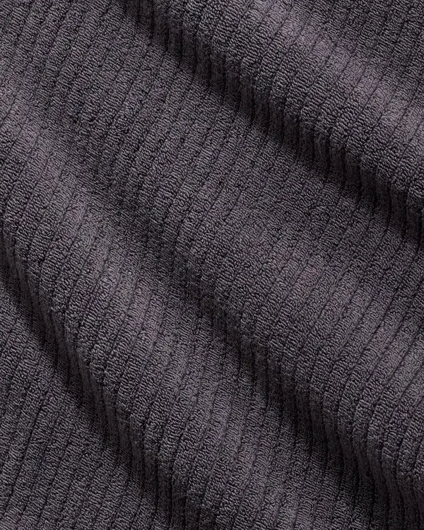 Quince Ribbed Organic Turkish Cotton Washcloth - Graphite