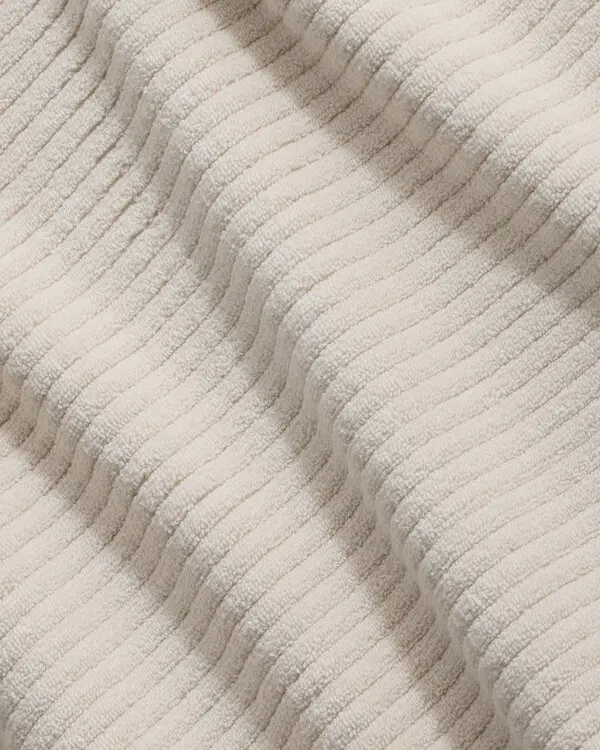 Quince Ribbed Organic Turkish Cotton Hand Towel - Bone