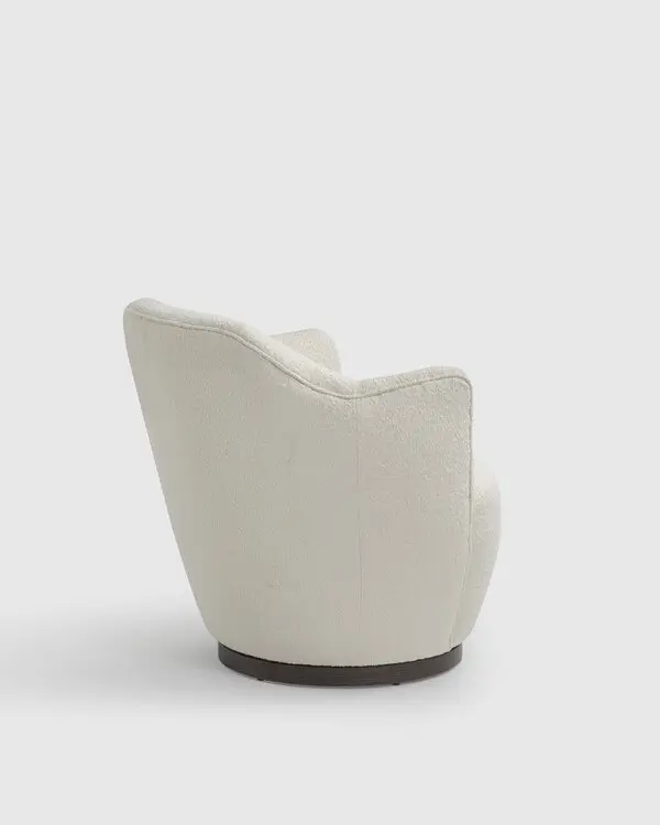 Quince High-back Swivel Chair With Wood Base