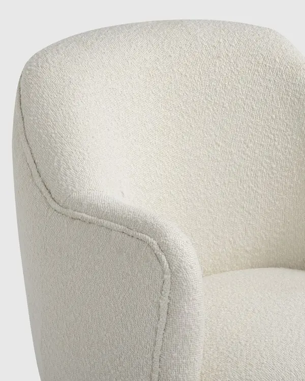 Quince High-back Swivel Chair With Wood Base