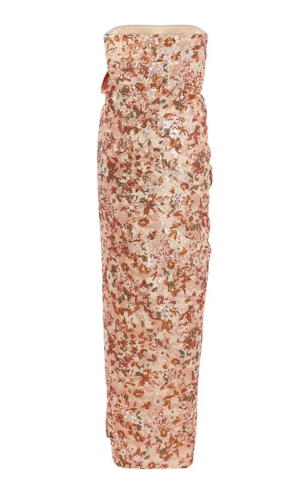 Prabal Gurung 3d-sequin Hand-draped Knotted-bustier Dress