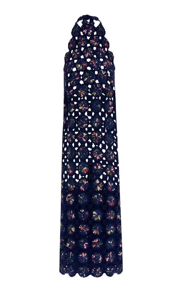 Agua Bendita Tallo Halter-top Cotton Midi Dress