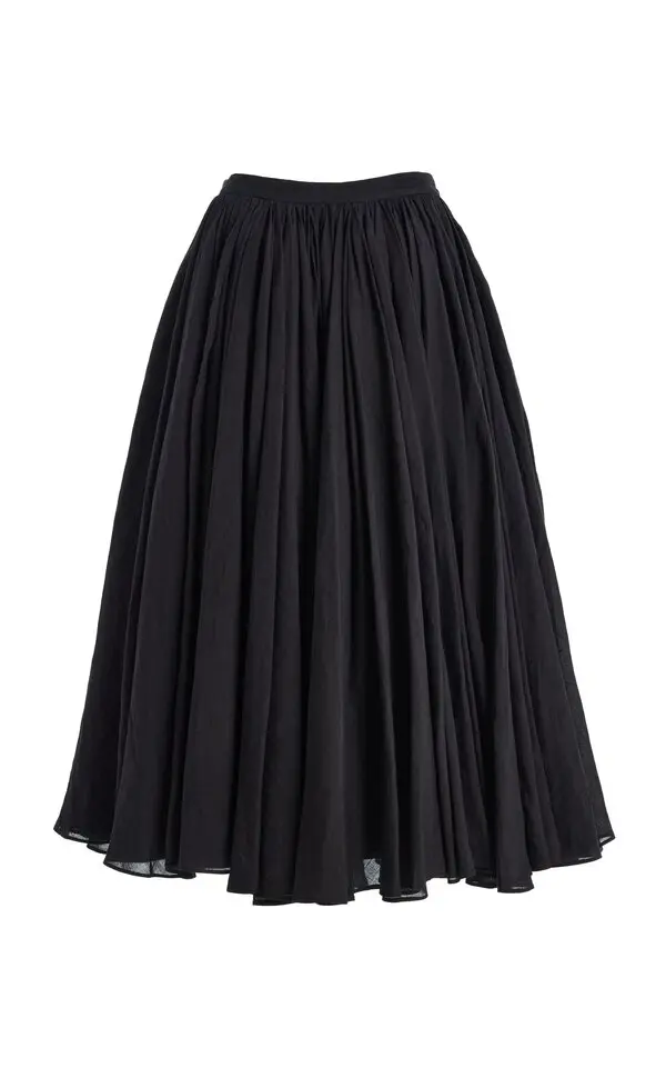 Altuzarra Charlie Linen Midi Skirt - Black