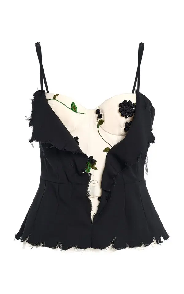 Altuzarra Fran Satin Contrast-panel Top
