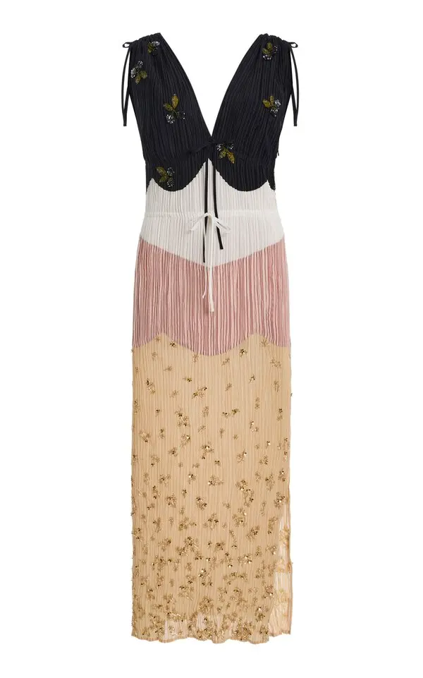 Altuzarra Anita Embroidered Panel Midi Dress