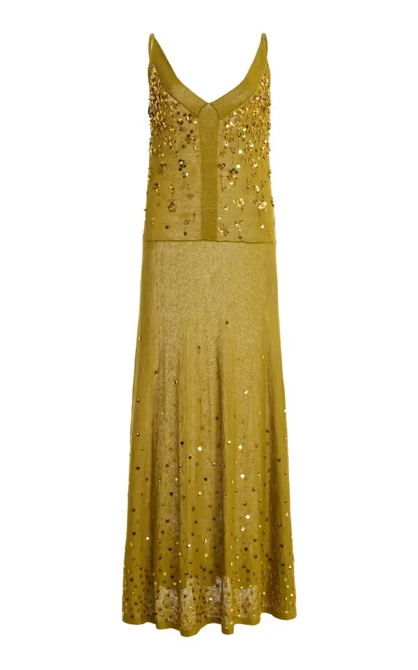 Altuzarra Sheldrake Linen-blend Maxi Dress - Olive