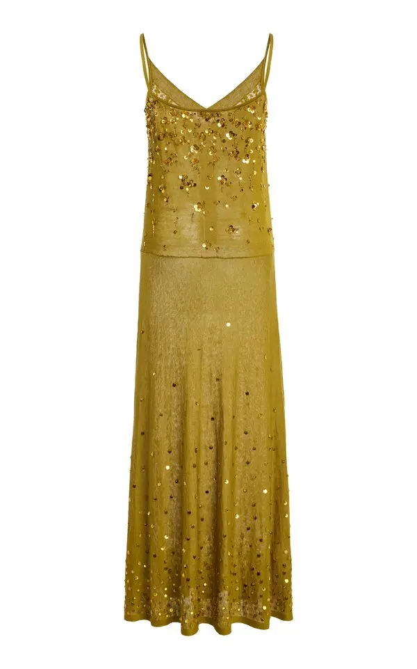 Altuzarra Sheldrake Linen-blend Maxi Dress - Olive