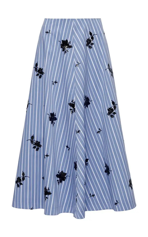 Altuzarra Varda Silk Midi Skirt - Stripe