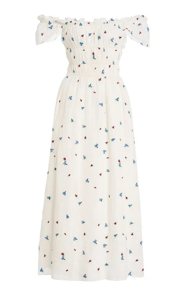 Altuzarra Lily Linen Midi Dress - Print