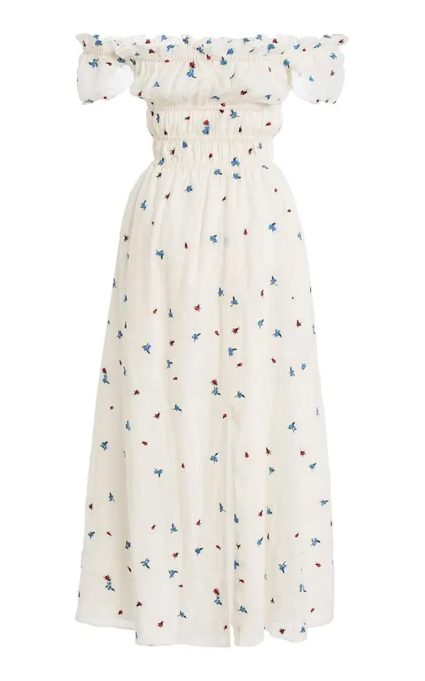 Altuzarra Lily Linen Midi Dress - Print