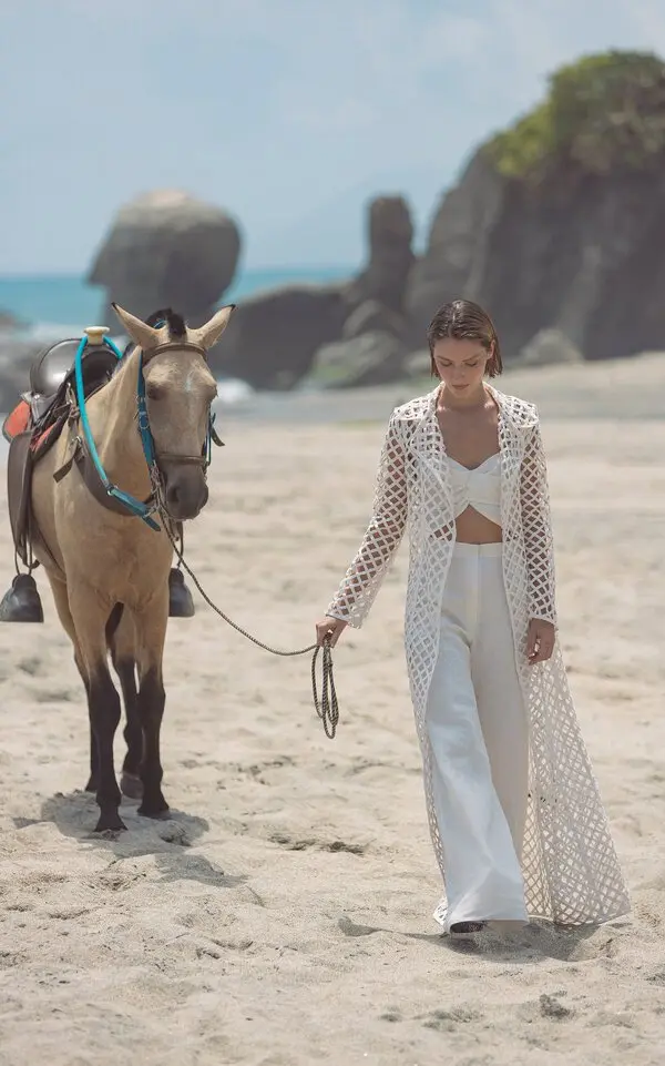 ANDRES OTALORA Loggetta Linen Cape