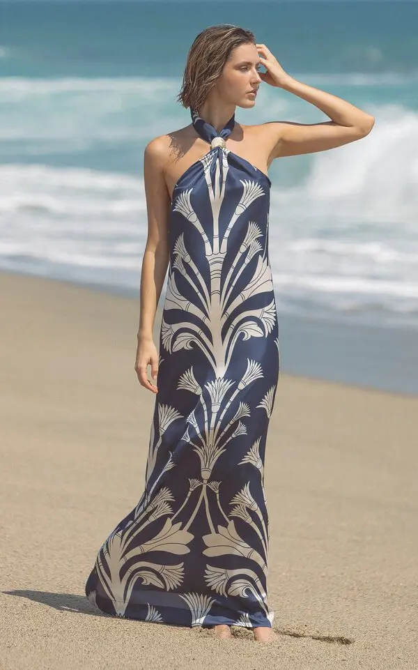 ANDRES OTALORA Luz De Verano Satin Maxi Dress