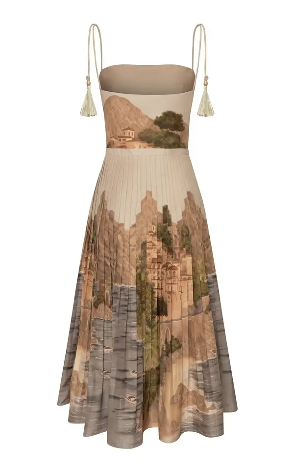 ANDRES OTALORA Ocaso Vivo Cotton Midi Dress