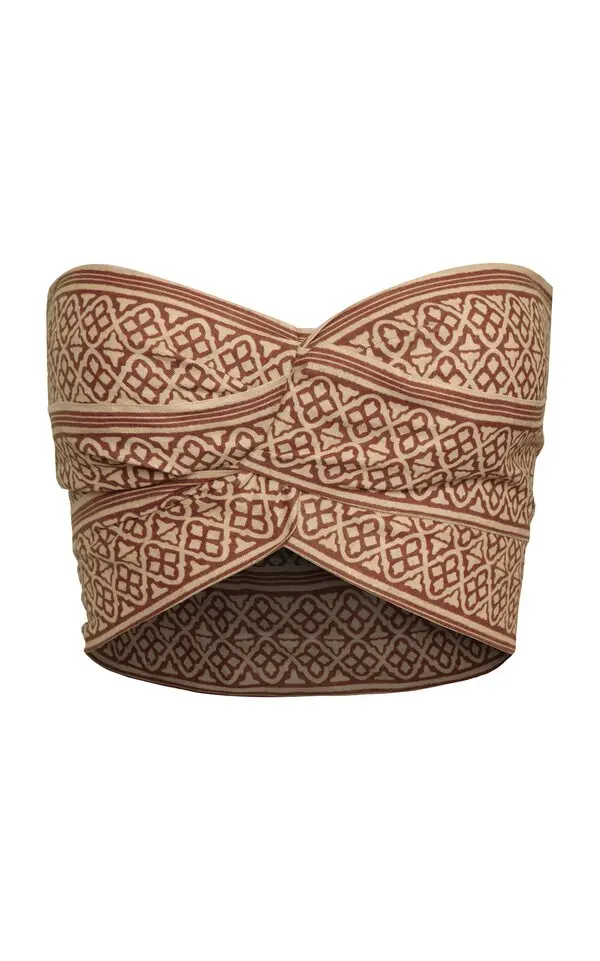 ANDRES OTALORA Mar En Calma Linen Top - Brown