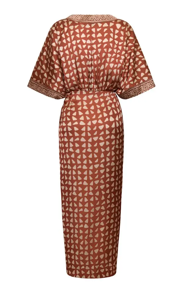 ANDRES OTALORA Raíz Islea Printed Satin Wrap Dress