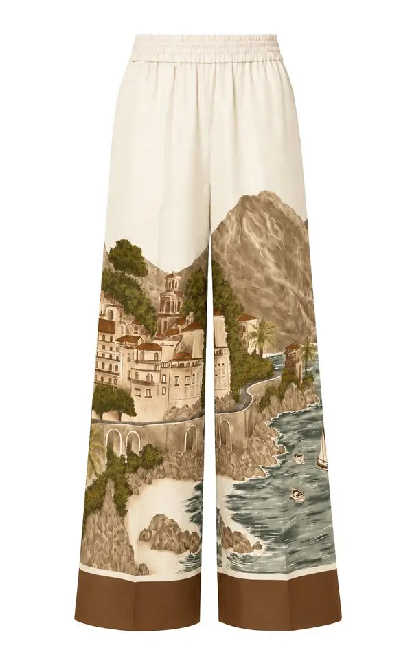 ANDRES OTALORA Tiempo Detenido Satin Pants - Print
