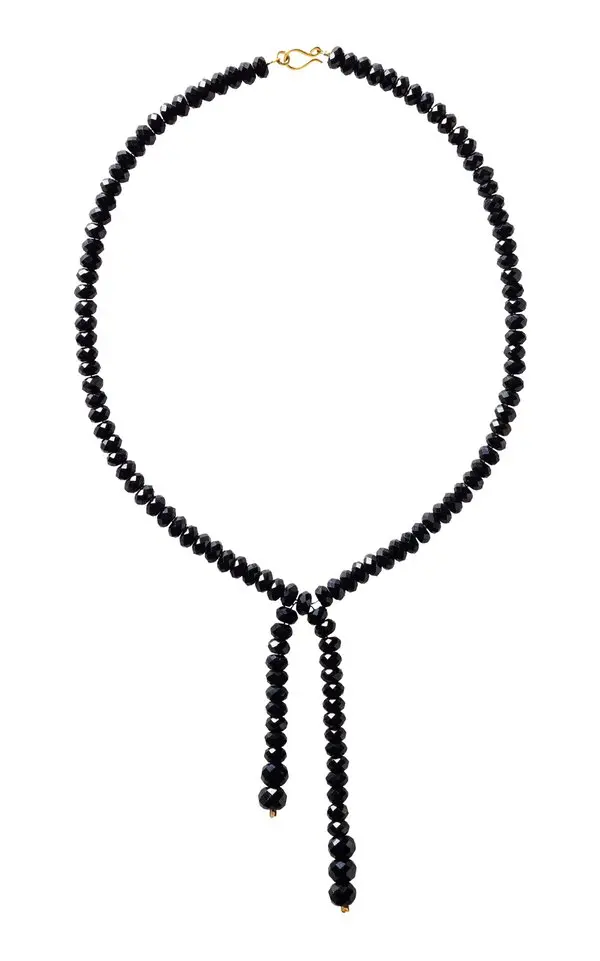 ELHANATI 18k Yellow Gold Tie Onyx Necklace