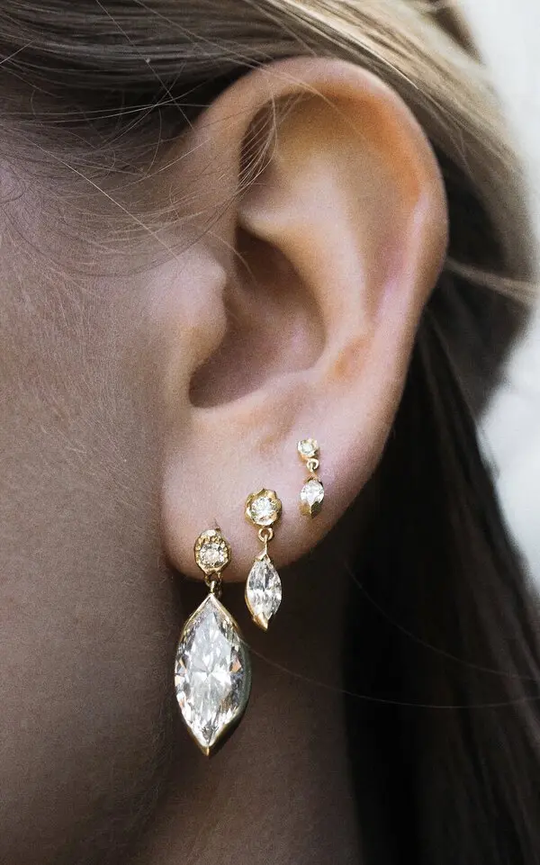 ELHANATI 18k Yellow Élise Marquise Single Earring