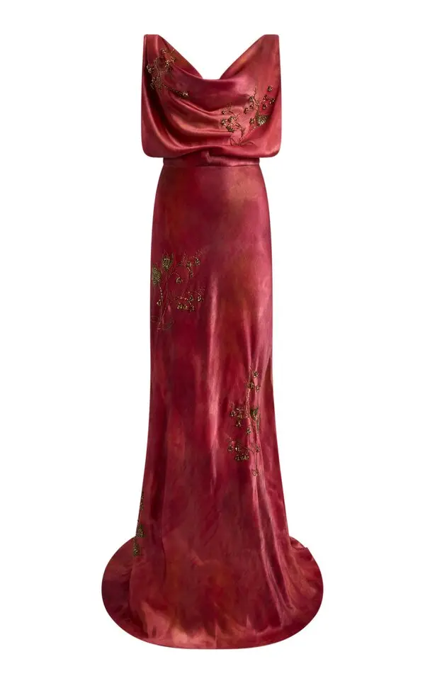 Ralph Lauren Desmond Embellished Charmeuse Gown
