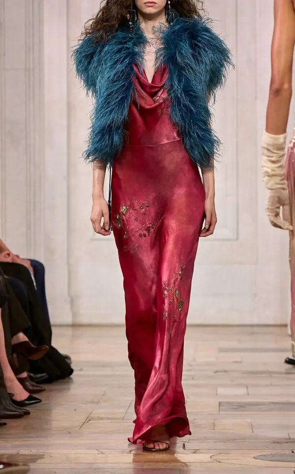 Ralph Lauren Desmond Embellished Charmeuse Gown