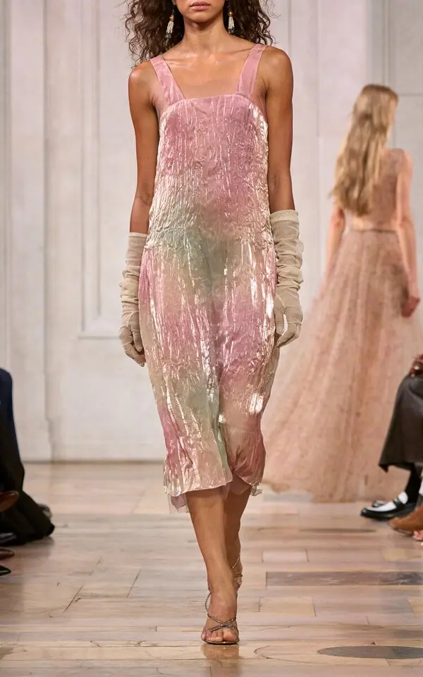 Ralph Lauren Jenkin Crinkled Organza Midi Dress