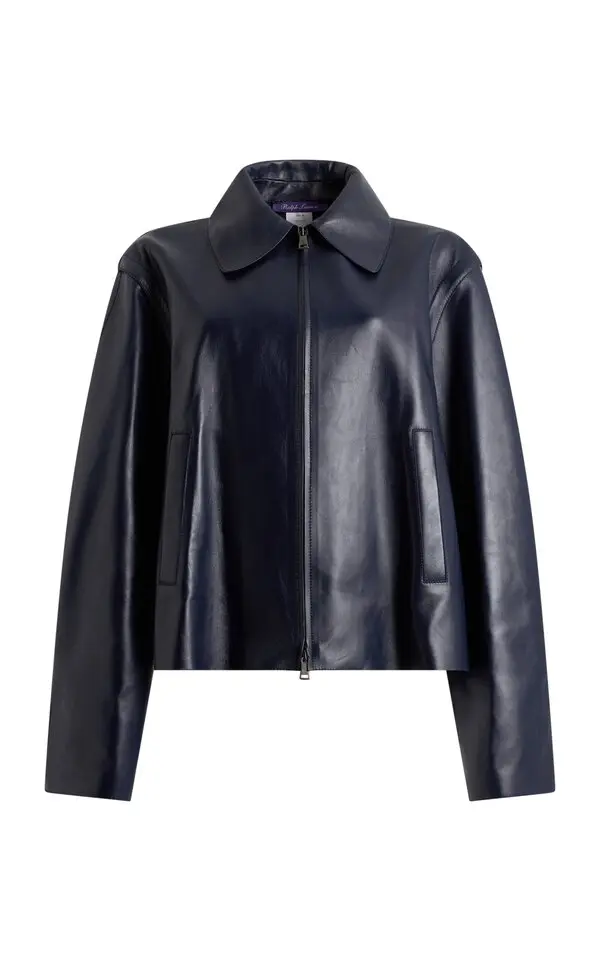 Ralph Lauren Levine Collared Leather Jacket