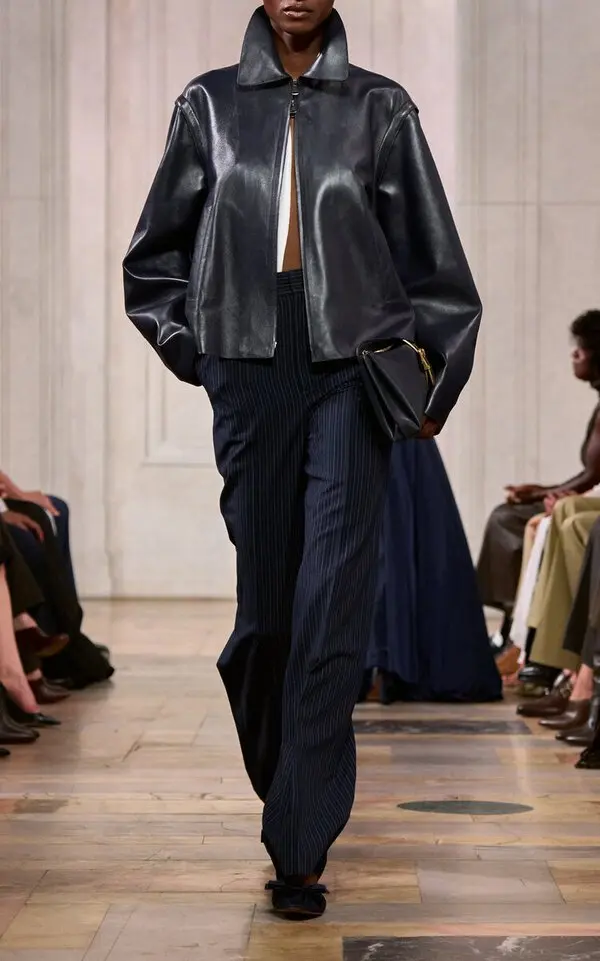 Ralph Lauren Levine Collared Leather Jacket