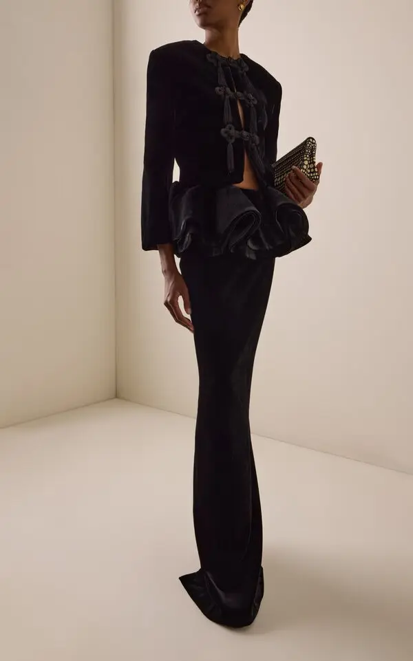 THE NEW ARRIVALS ILKYAZ OZEL Loulou Velvet Jacket