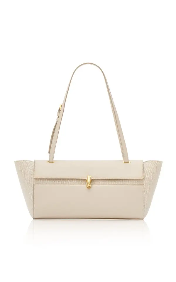 Savette Trapeze Shoulder In Canvas And Smooth Calf Leather